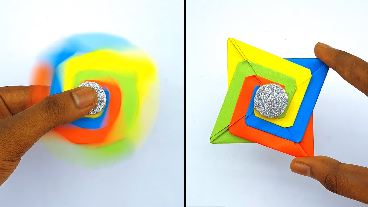 How To Make Paper Ninja Spinner Easy | Make A Paper Fidget Spinner ...