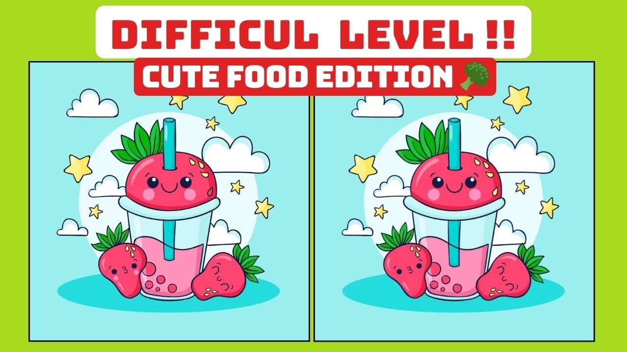 #114 Spot the Difference – Cute Food Edition 🍩 Puzzle Club - YouTube