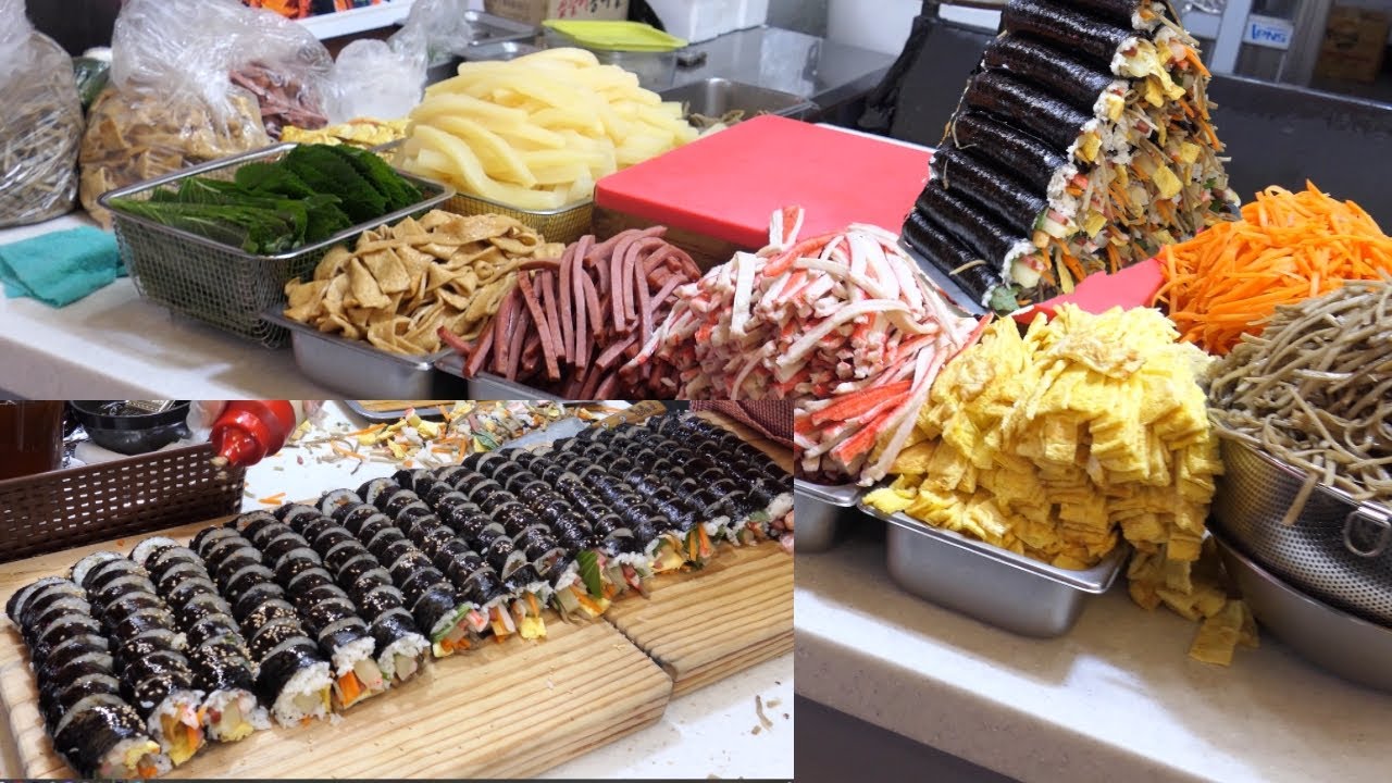 새벽 4시부터 만들어 하루 2000줄 파는 김밥?! 1500원 미친 가성비 김밥 Vegetable Gimbap/ Cheese ...