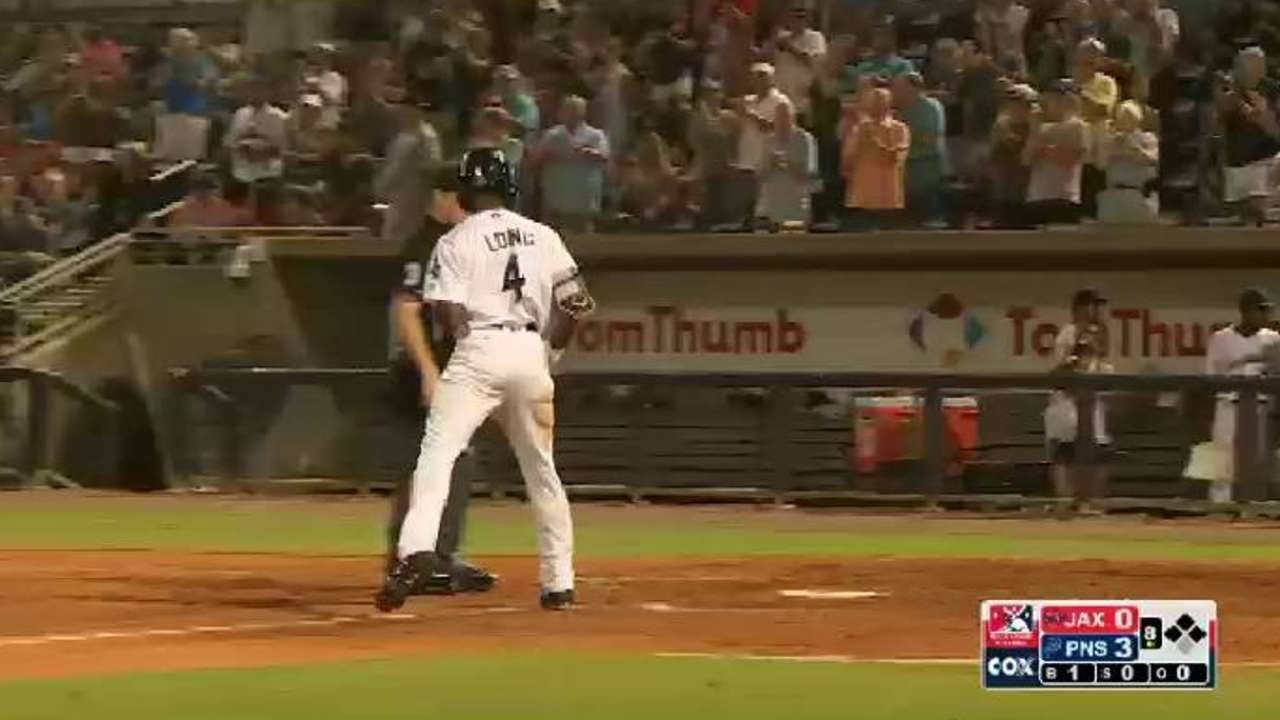 Shed Long launches homer - YouTube