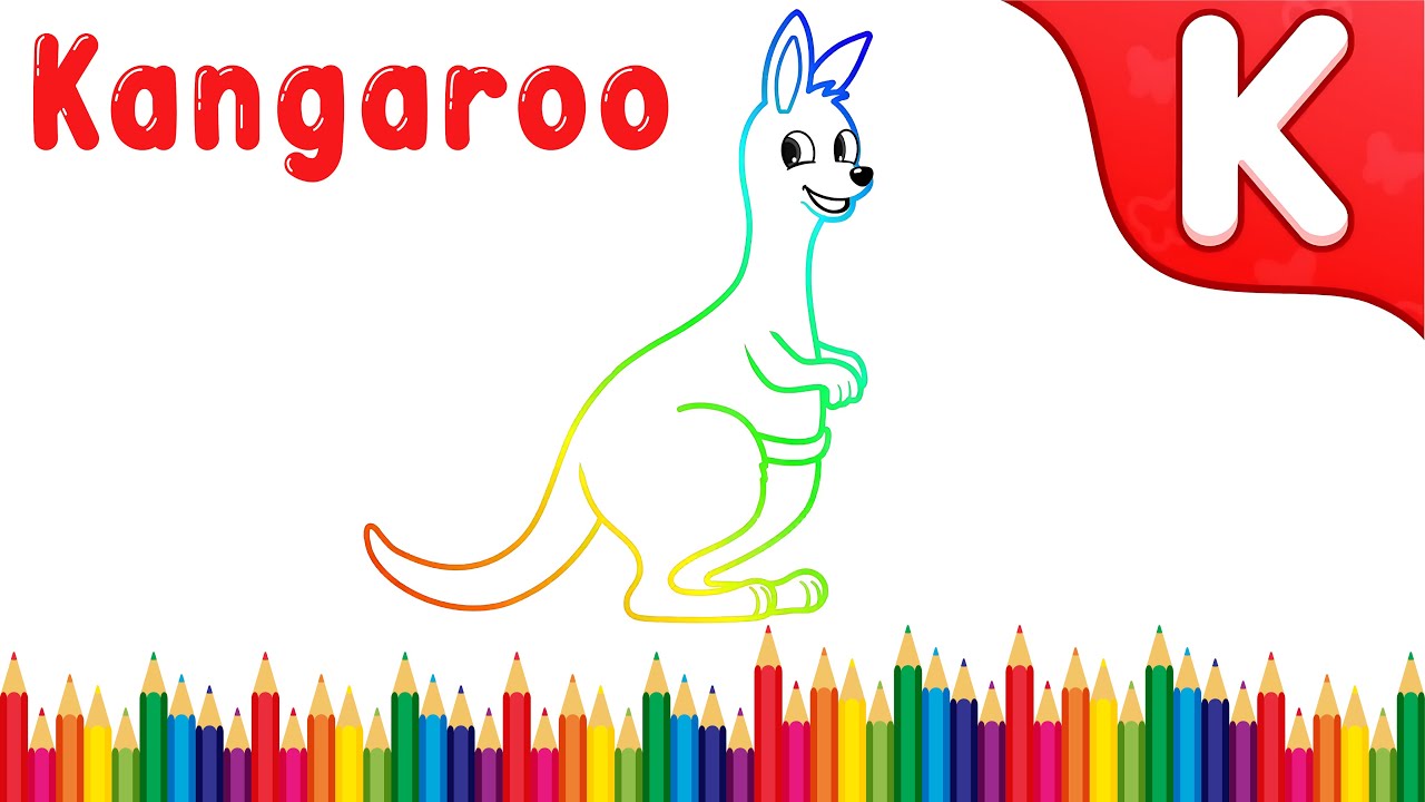 🦘 How to Trace Kangaroo Easy (Step by Step Tracing) Letter K Tracing ...