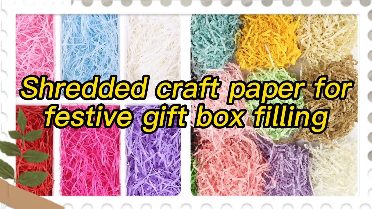 Shredded craft paper for festive gift box filling - YouTube
