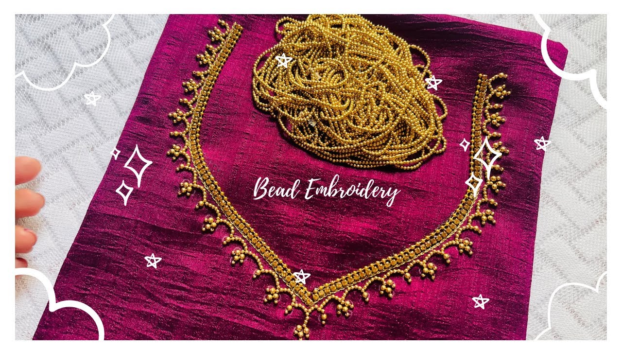 Hand Embroidery Bead Work Tutorial for Beginners - YouTube
