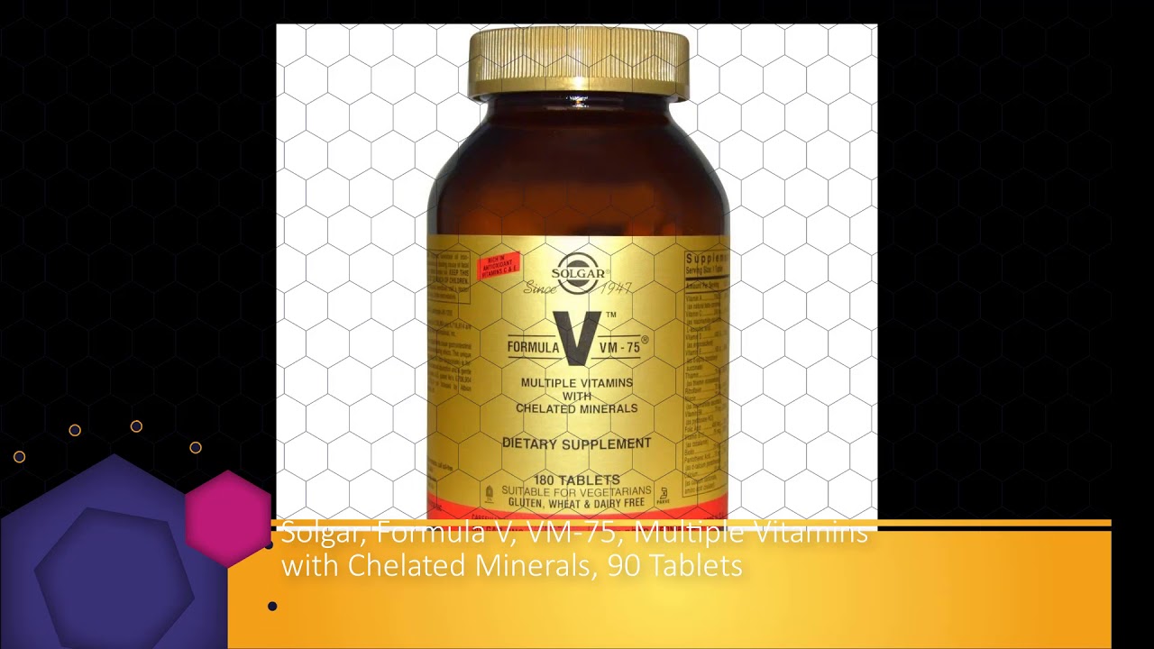 Solgar, Formula V, VM-75, Multiple Vitamins with Chelated Minerals, 90 ...