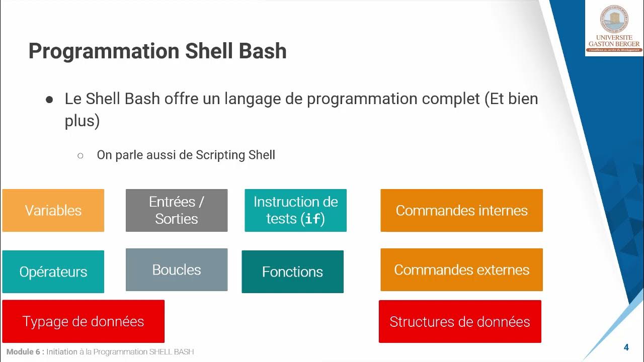 UGB Linux Module 6 1 Fonctionnalité programmation de Bash - YouTube