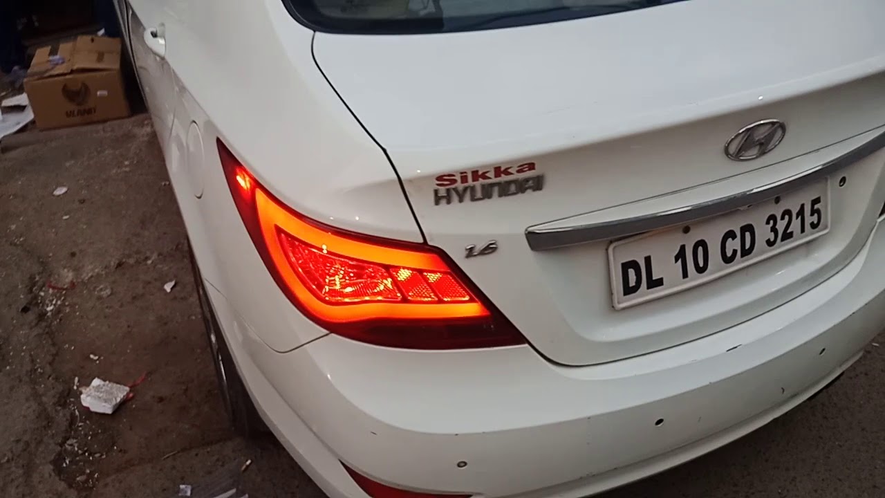 Verna fluidic modified tail lights n headlights n seat covers - YouTube