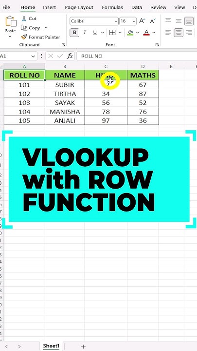 VLOOKUP with ROW function😲VLOOKUP to get complete records #excelshorts #exceltricks # ...