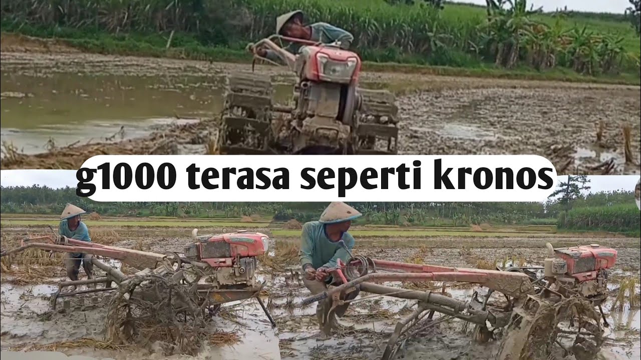 KEKUATAN PENUH !!Traktor quick g1000 glebek sambil duduk dilahan bekas ...