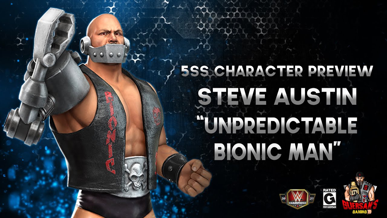 Character Preview: Steve Austin "Unpredictable Bionic Man" Gameplay ...