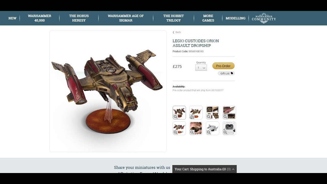 Legio Custodes Orion Dropship - YouTube