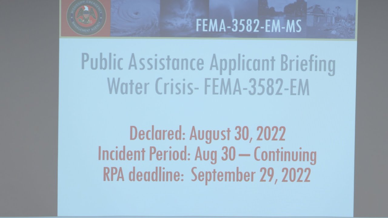 FEMA 3582 - Water Crisis Public Assistance Applicant Briefing - YouTube