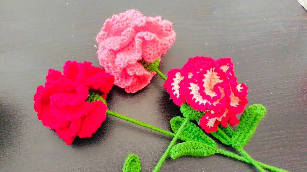 clavel a crochet pasó a paso - YouTube