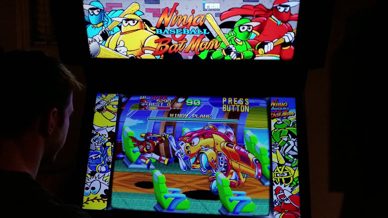 Ninja Baseball Bat Man Arcade Cabinet MAME Playthrough w/ Hypermarquee ...