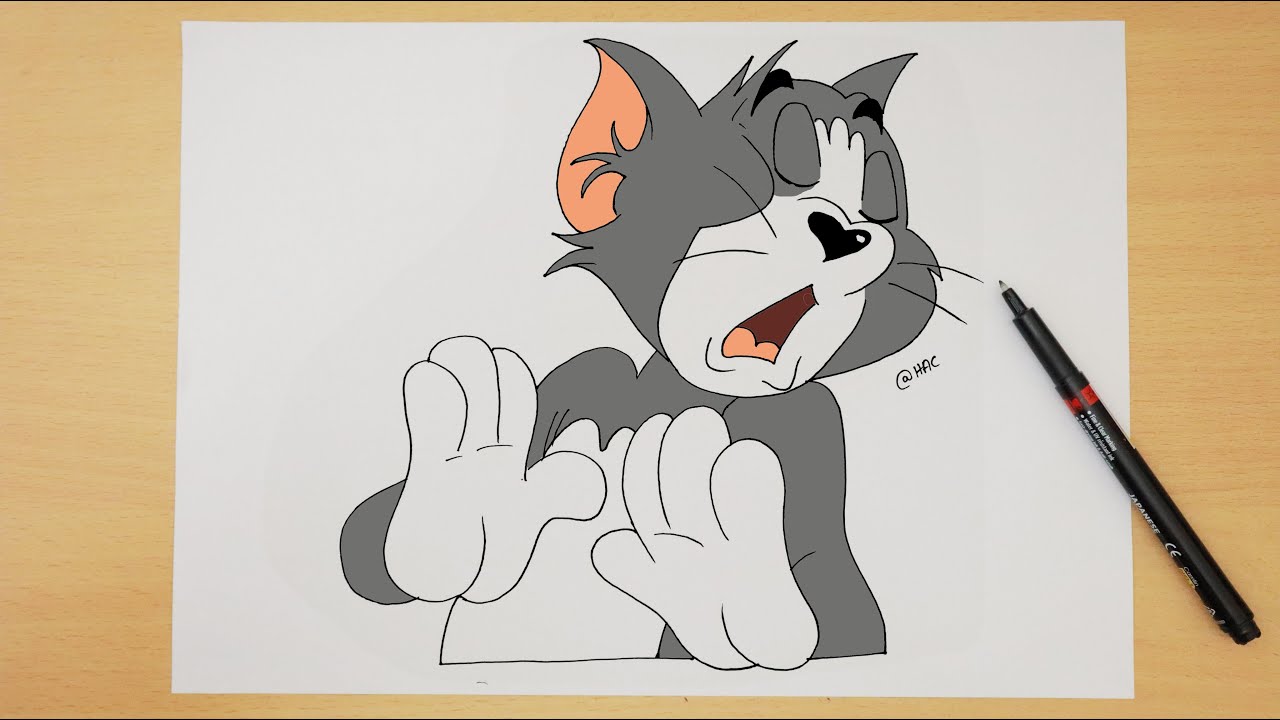 How to draw Tom || Step by step || Tom & Jerry - YouTube