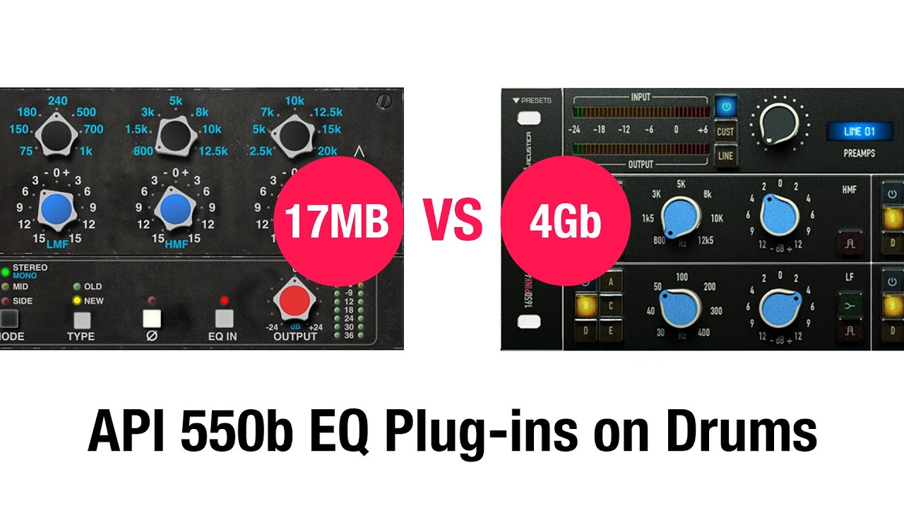 Comparison of API 550b plug-ins on drums. Red Rock Sound vs Acustica ...