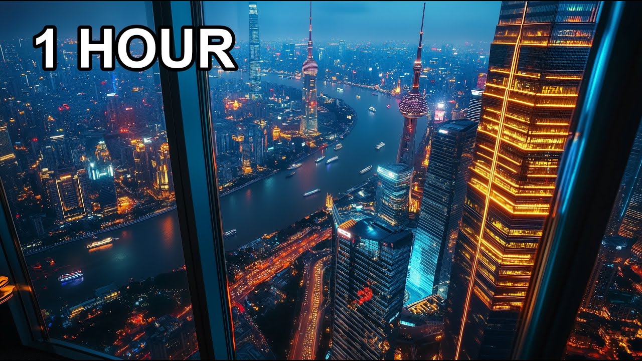 1 HOUR Shanghai Skyline Night 🌃 | Uplifting Lofi for Success & Midnight ...