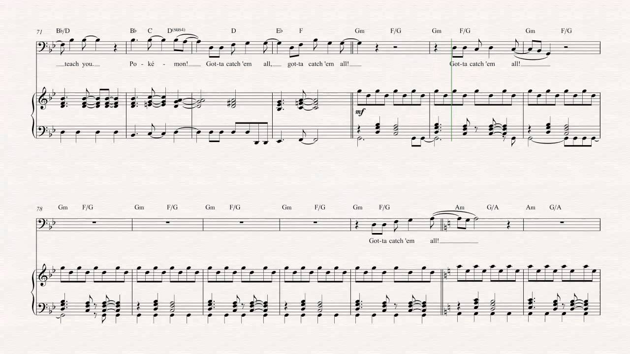 Trombone - Pokemon - Theme Song - Sheet Music, Chords, & Vocals - YouTube