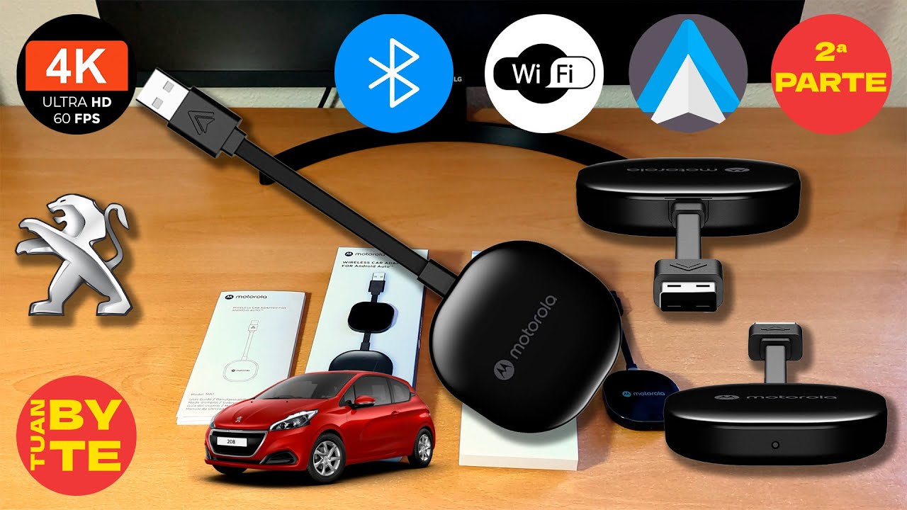 Pruebas del Motorola MA1: ¡Android Auto INALÁMBRICO en el Peugeot 208 ...