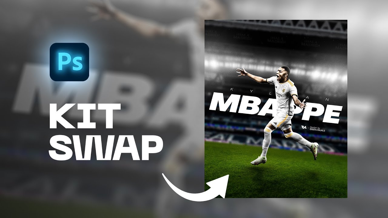 Mbappe kit swap poster design adobe Photoshop | Speed art - YouTube