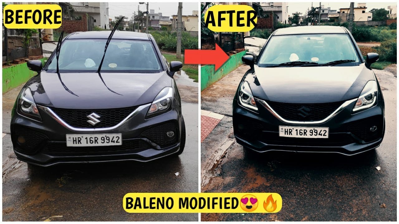 😍 FINALLY MY BALENO FRONT TOTALLY CHANGED 🔥 NEW ALL BLACK FRONT LOOK 🔥 ...