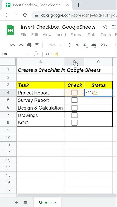 Create a Checklist in Google Sheets - YouTube