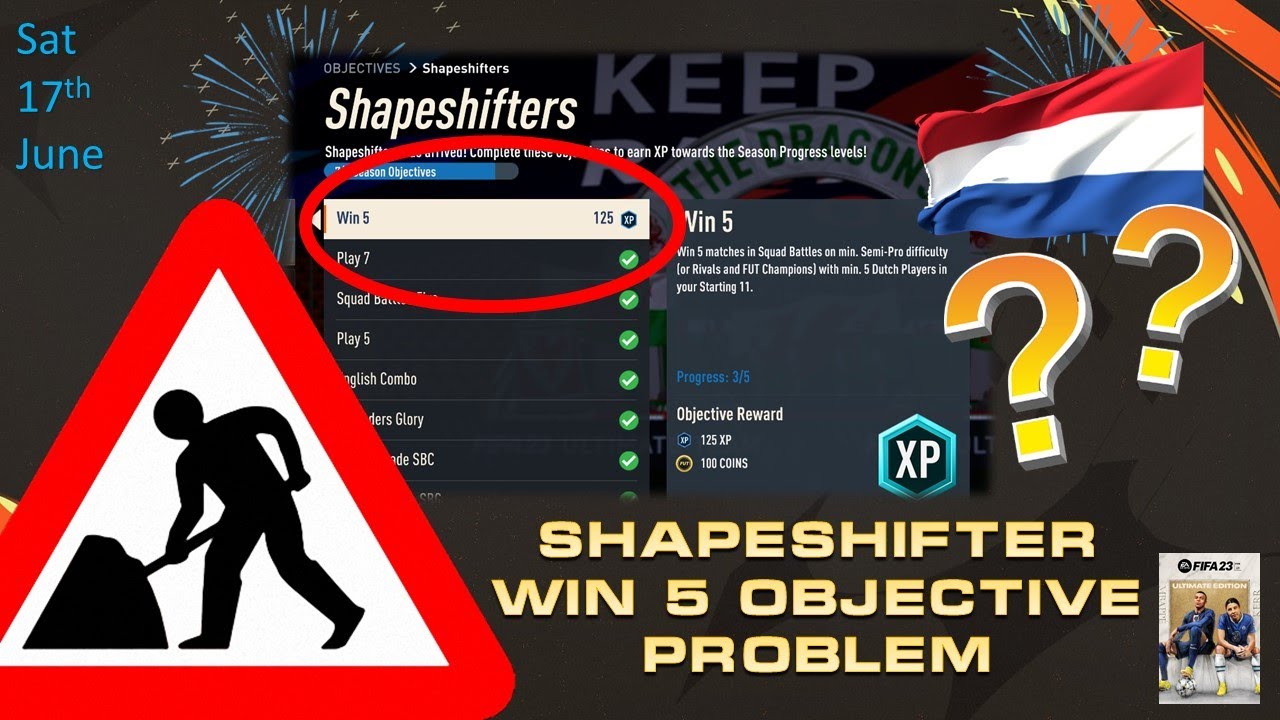 Fifa 23 | Problem with ShapeShifter Objective "Win 5" with Dutch ...