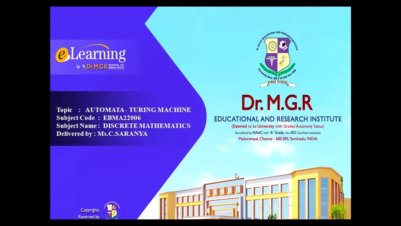 DISCRETE MATHEMATICS AUTOMATA TURING MACHINE part 1 - YouTube