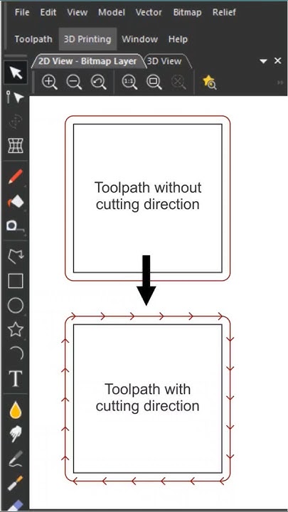 Create toolpath with cutting Direction #artcam #woodworking #cnc - YouTube
