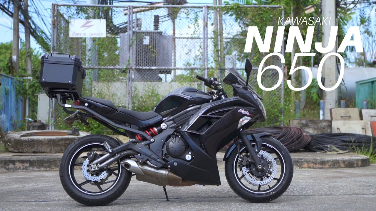 Kawasaki Ninja 650 with Rear Rack and Top Box - YouTube