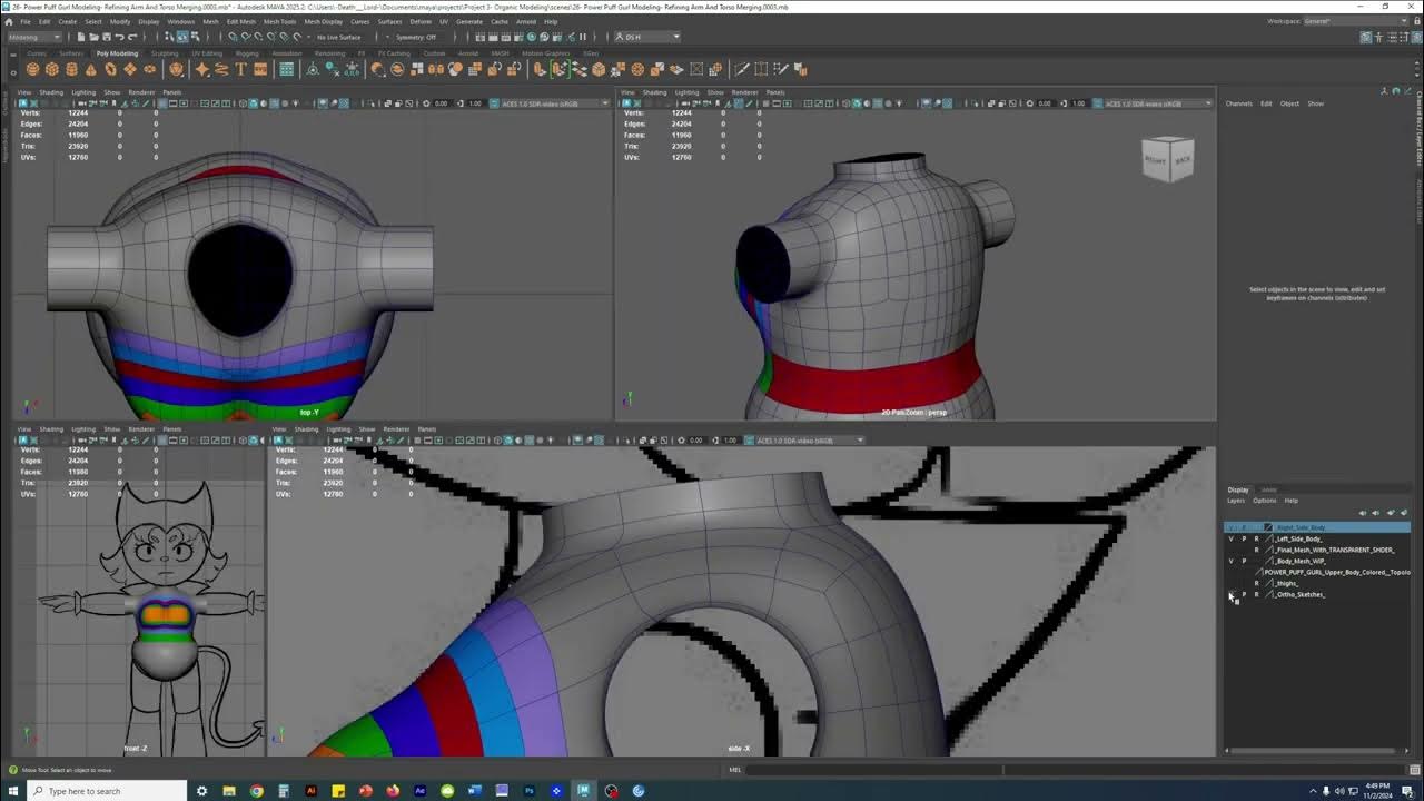 28- Power Puff Gurl Modeling- Shaping Shoulders And Back Part Two - YouTube