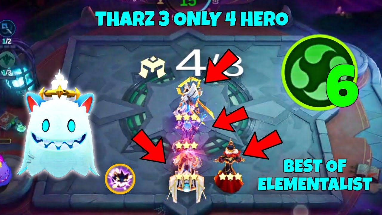 THARZ 3 ONLY 4 HERO | BEST OF ELEMENTALIST | MLBB MAGIC CHESS - YouTube