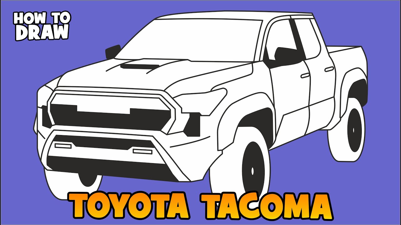 How to draw a truck Toyota Tacoma 2024 - YouTube