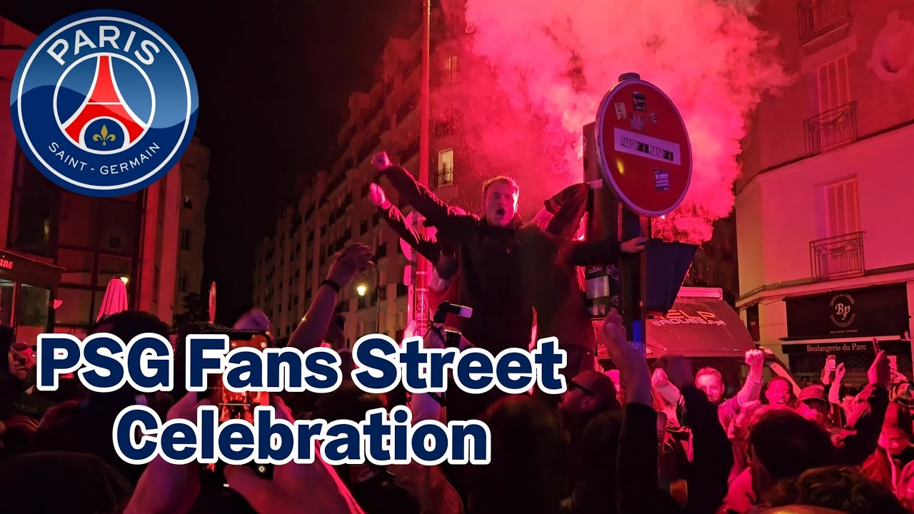 PSG reach UCL Final : Fans celebrate on street of Paris beautiful night ...