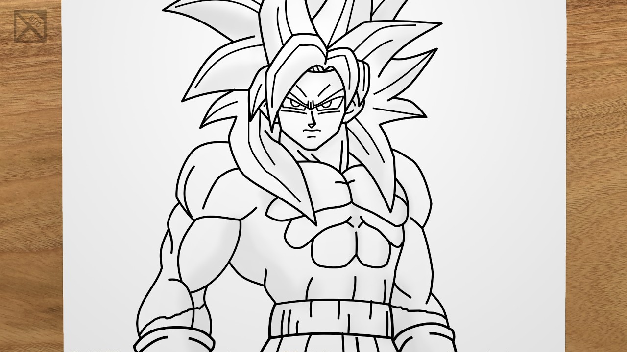 How to draw GOKU SUPER SAIYAN 4 (Dragon Ball Daima) step by step, EASY ...