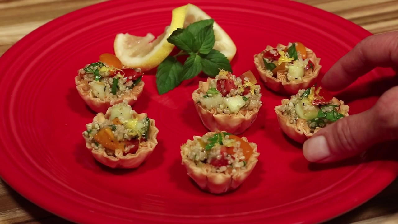 Athens QuinoaTabbouleh Mini Phyllo Shells Recipe - YouTube