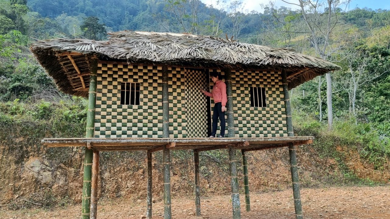 Building Complete Two-Story Bamboo House, Survival & Shelter - Lý Thị ...