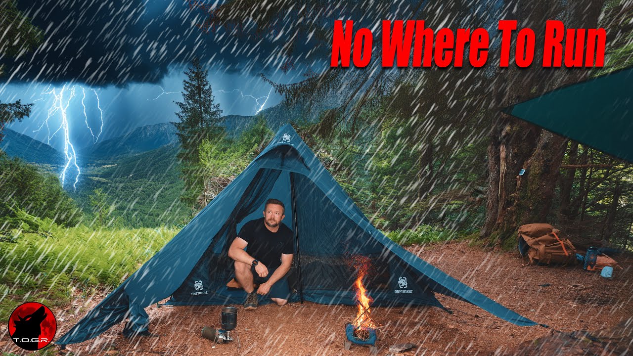 Nature's Fireworks! A Stormy Night Camping in the High Mountains - Rain ...