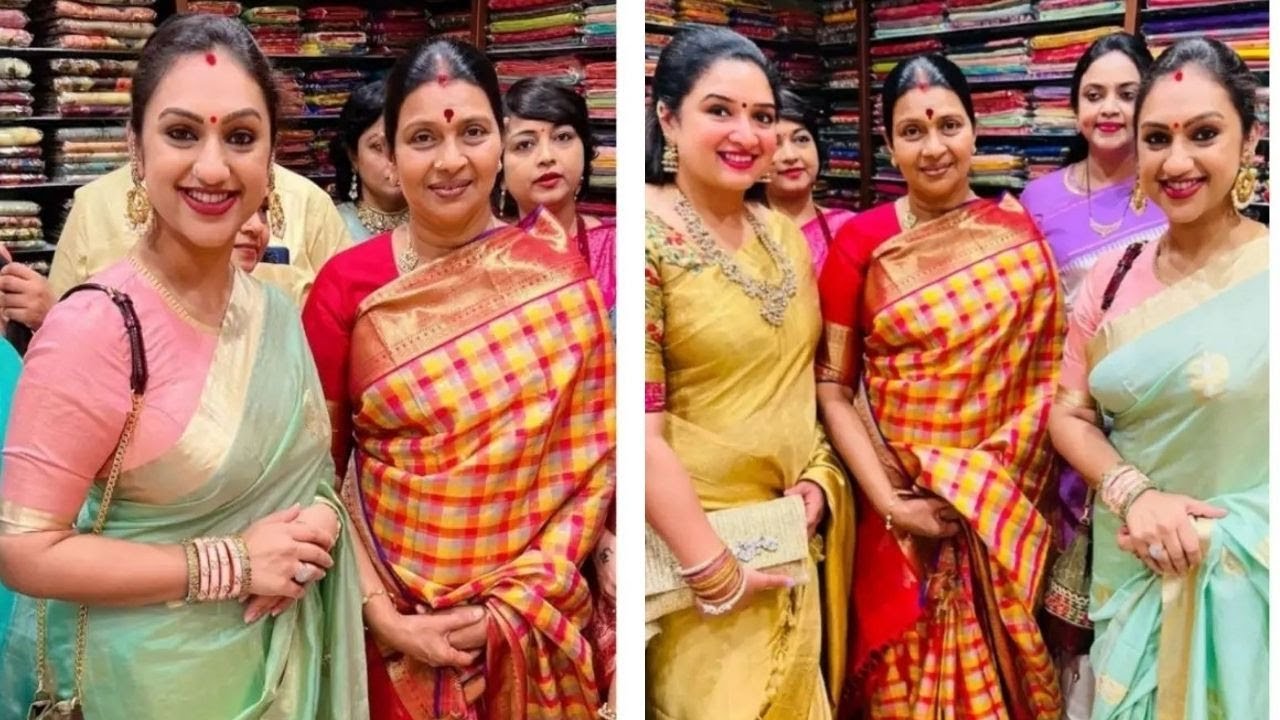 Actress Pritha Hari With Durga Stalin and Anitha At Saree Shop ...
