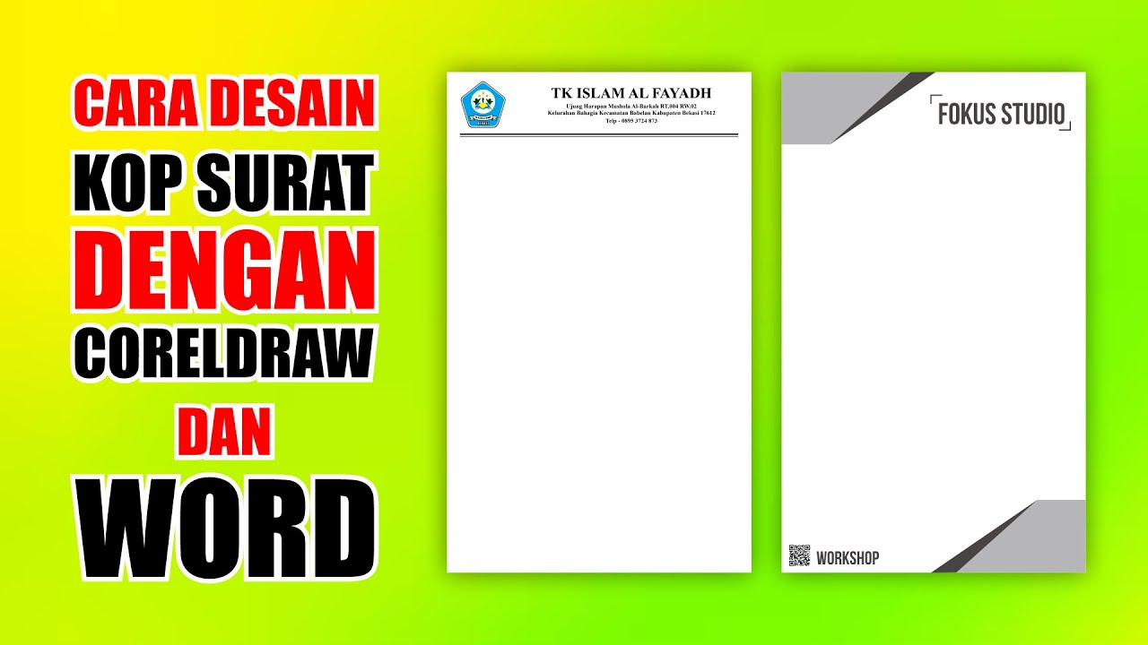 CARA DESAIN KOP SURAT DI CORELDRAW DAN WORD - YouTube