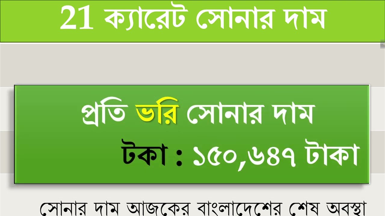 আজকের সোনার দাম কত বাংলাদেশ ২০২৫? Today gold price in bangladesh | sorner dam today bd | update ...