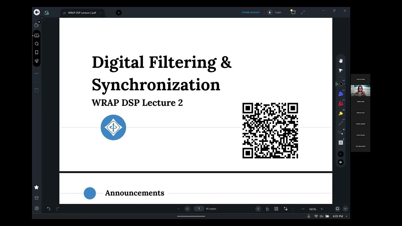 WRAP 24-25 DSP Lecture 2: Digital Filtering and Synchronization - YouTube