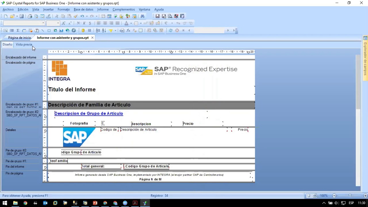 Crystal Reports - Opciones de formato - YouTube