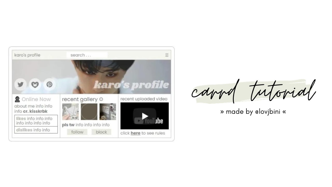 interactive carrd tutorial — © kisskrbk - YouTube