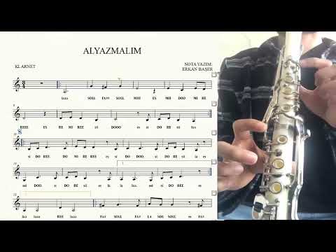 ALYAZMALIM klarnet NOTALARI eşlikli ALTYAPILI yakın çekim