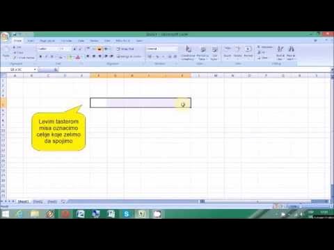 Kako spojiti ćelije u excelu - Microsoft Excel 2007 Tutorials / How to merge cells - YouTube