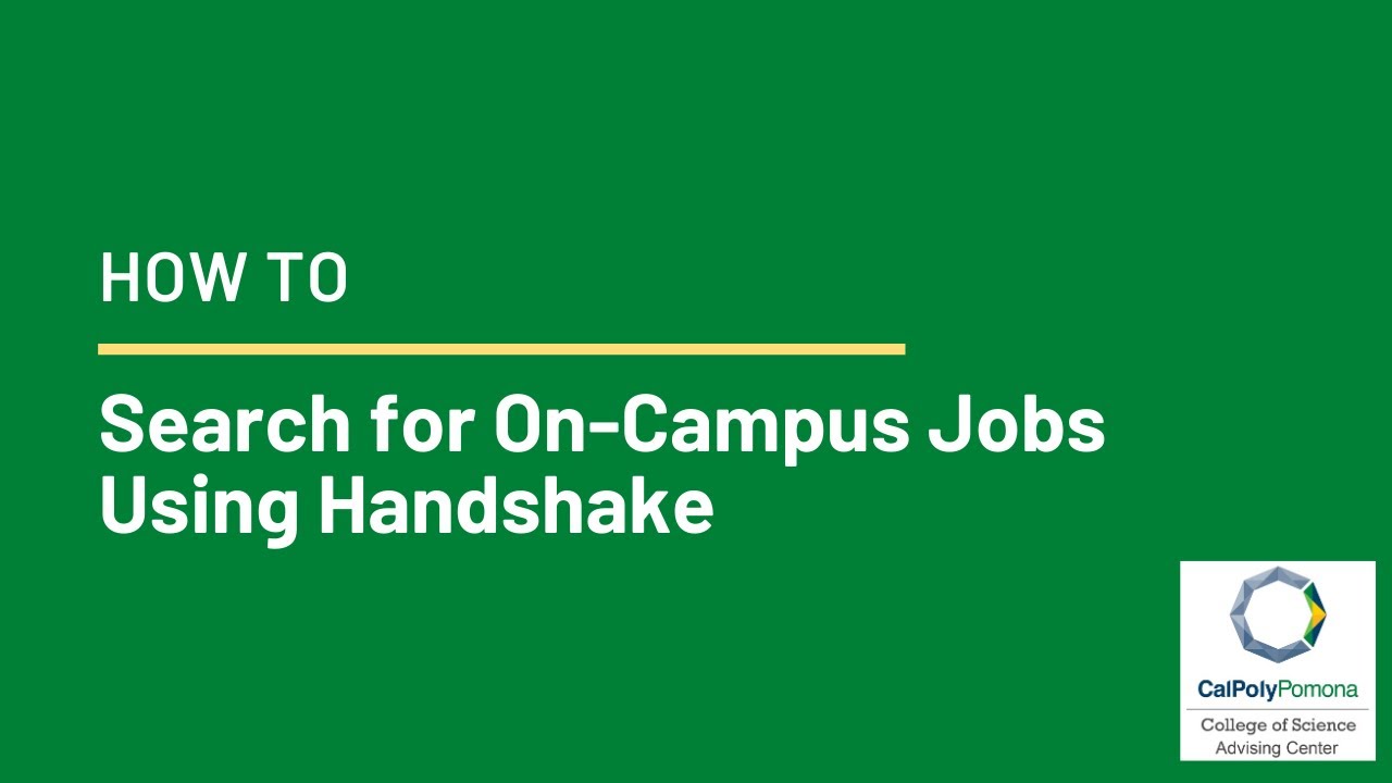 How to Search for On-Campus Jobs Using Handshake - YouTube