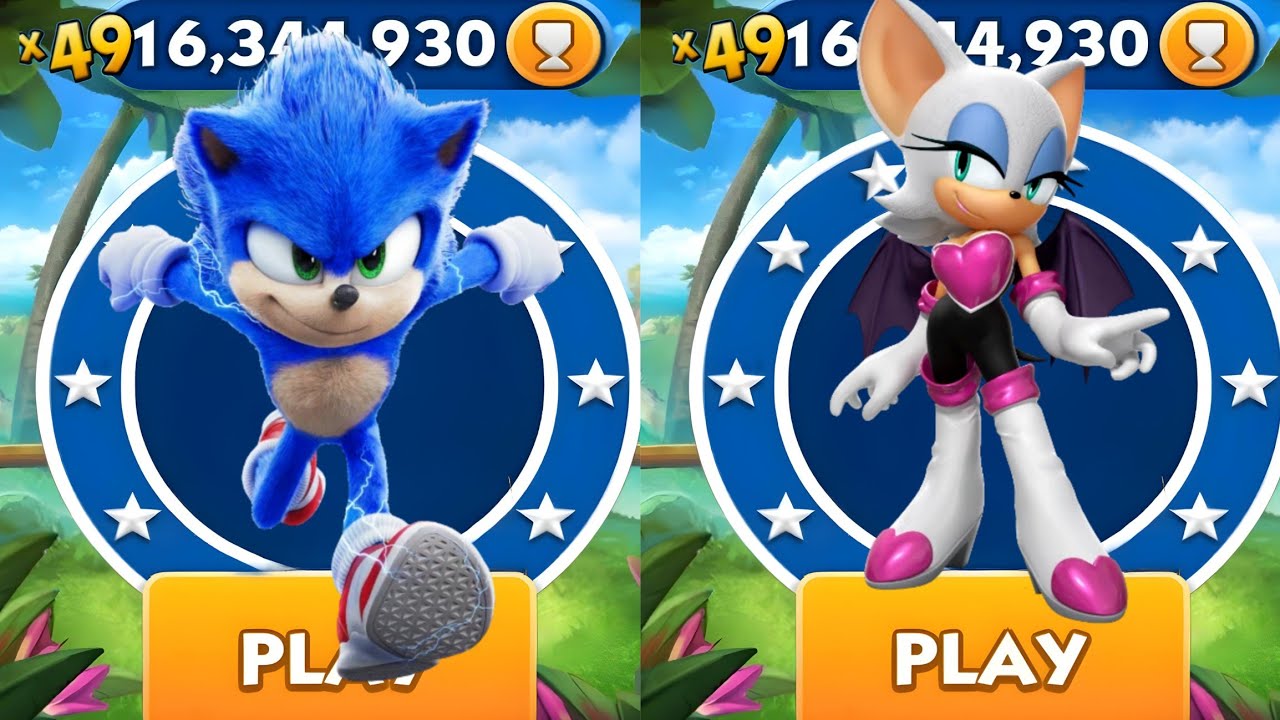 Sonic Dash - Sonic VS Rouge - All Characters Unlocked - Gameplay - YouTube