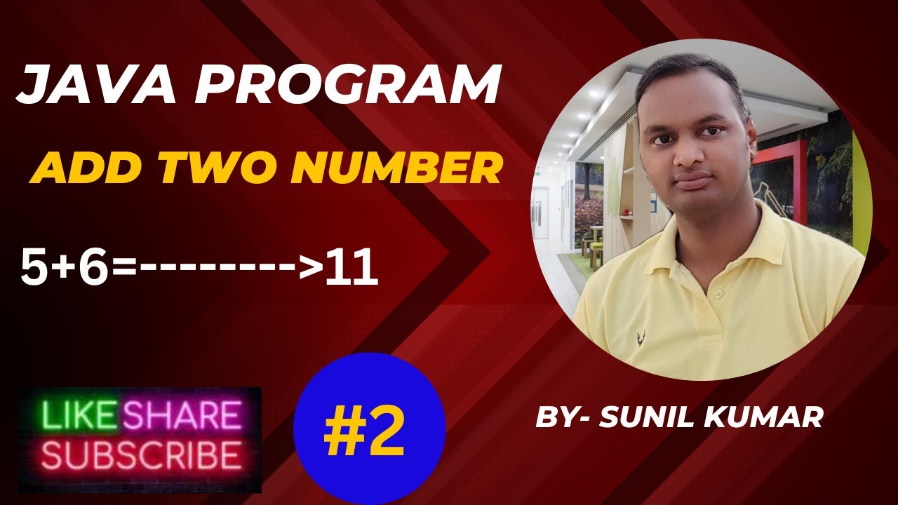 Add Two Numbers Program In Java Without User Input The Place Of 3456