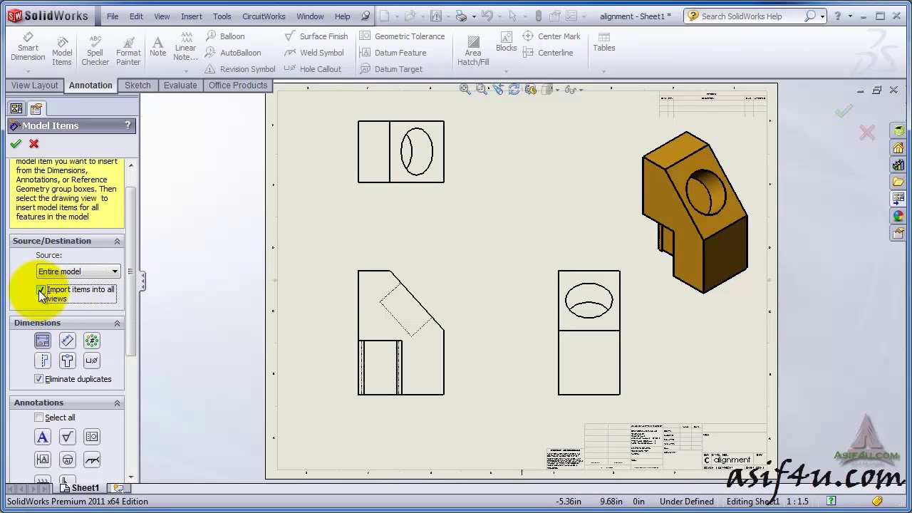 Solidworks Drawing Essential 14 Driving Dimensions - YouTube