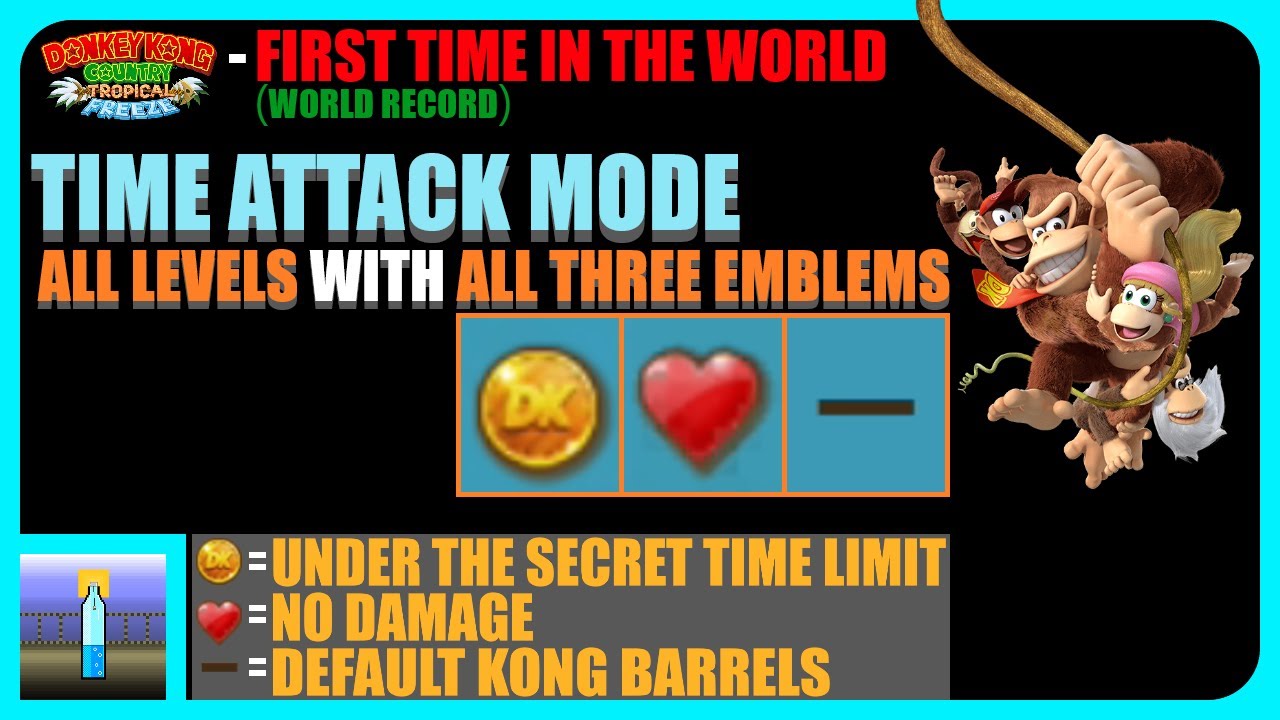 DKCTF | All SHINY GOLD MEDALS with NO DAMAGE and DEFAULT KONG BARRELS ...